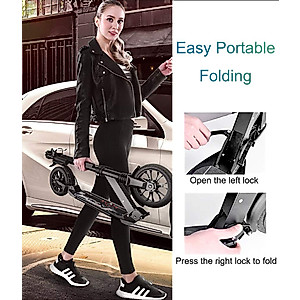 LXLA - Folding Adult Kick Scooter with Disc Handbrake, Big Wheels Dual Suspension Commuter Scooter, Adjustable Height, Supports 220lbs