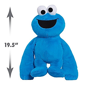 Sesame Street Monster Hugs Cookie Monster Weighted Sensory Plushie, Blue, Kids Toys for Ages 18 Month, Amazon Exclusive by Just Play