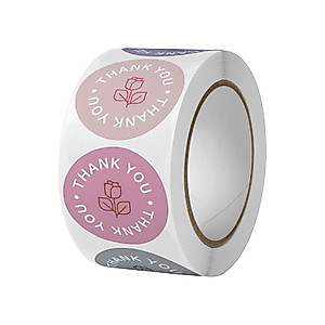 Thank You Label Sticker of 500Pcs, 1Roll, 1Inch Diameter, Gift Package Letters Greeting Card Sealing Label Multicolor 1size