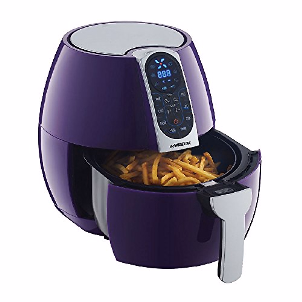 GoWISE USA GW22651 3.7-Quarts Programmable Air Fryer with 8 Cook Presets (Plum), Qt
