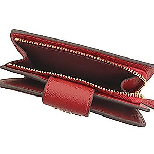 Coach Crossgrain Leather Medium Corner Zip Wallet Style No.6390 Red
