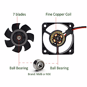 ANVISION 40mm x 10mm DC 5V USB Brushless Cooling Fan, Dual Ball Bearing, YDM4010B05