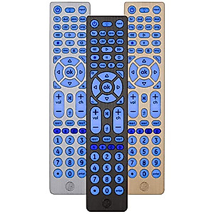 GE Backlit Buttons Universal Remote Control, Samsung TV Remote Control Replacement, Samsung Remote Control for Smart TV, Roku Remote Replacement, Vizio, LG TV, Sony, Apple TV, 8-Device, Black, 37123