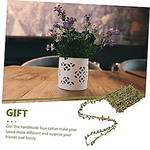 OSALADI 2 Rolls Simulated Rope and Rattan Braid Accessories Jungle Leaves Plant Gifts Natural Jute Twine Plants Gifts Decorative Jute Simulated Rope for Kindergarten Decorative Rope