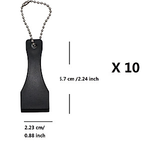 Nwsrayu 10pcs Plastic Scraper Tool Keychain, Scraper for Lottery Ticket, Scoop Shape Key Ring Scratcher For Sublimation Multifuction (Black)