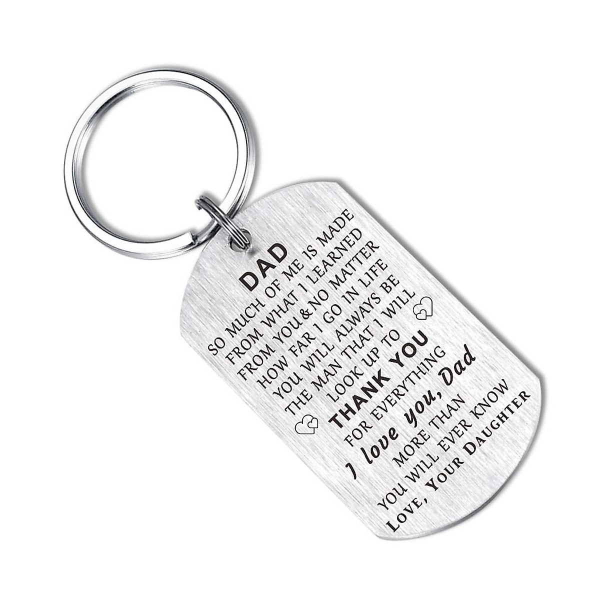 CPLJW Gifts for Dad from Son Daughter - I Love You Dad - Thank You Dad - Daddy Birthday Anniversary Keychain Gifts