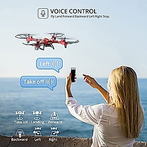 Holy Stone HS200 FPV Drone with Camera 720P HD Live Video for Adults and Kids RC Wifi Quadcopter with Voice App Control, Altitude Hold, 3D Flip, One Key Function, 2 Batteries, Easy to Fly for Beginners
