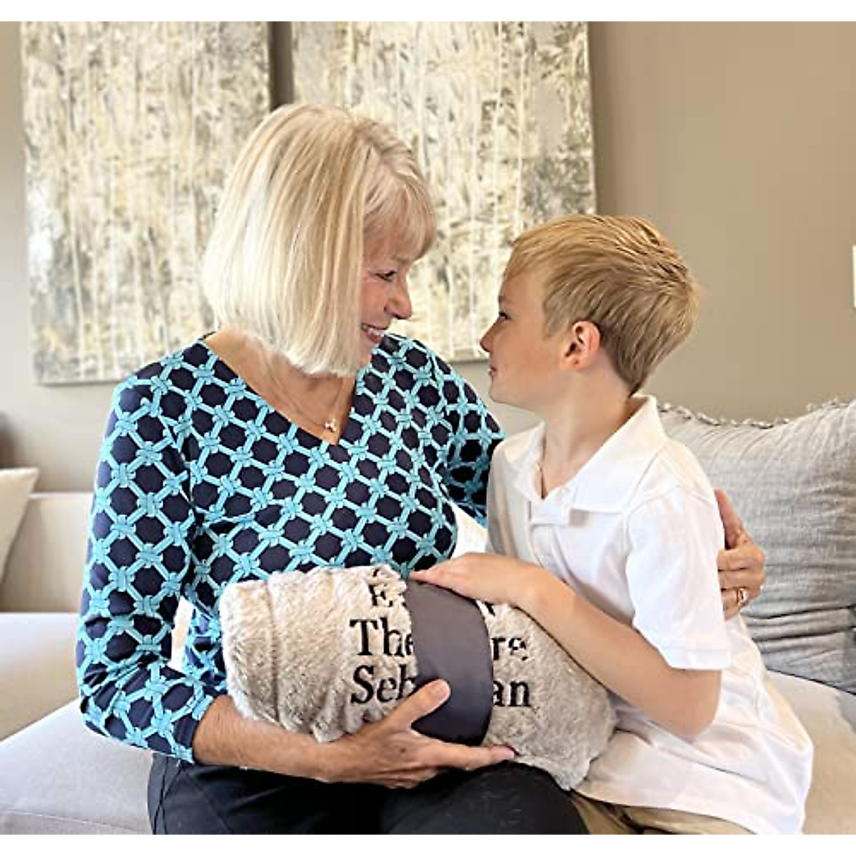 Softly Said Grandma Blanket-Sentimental Gift for Grandma On Mother's Day Christmas, Birthday (Grey)
