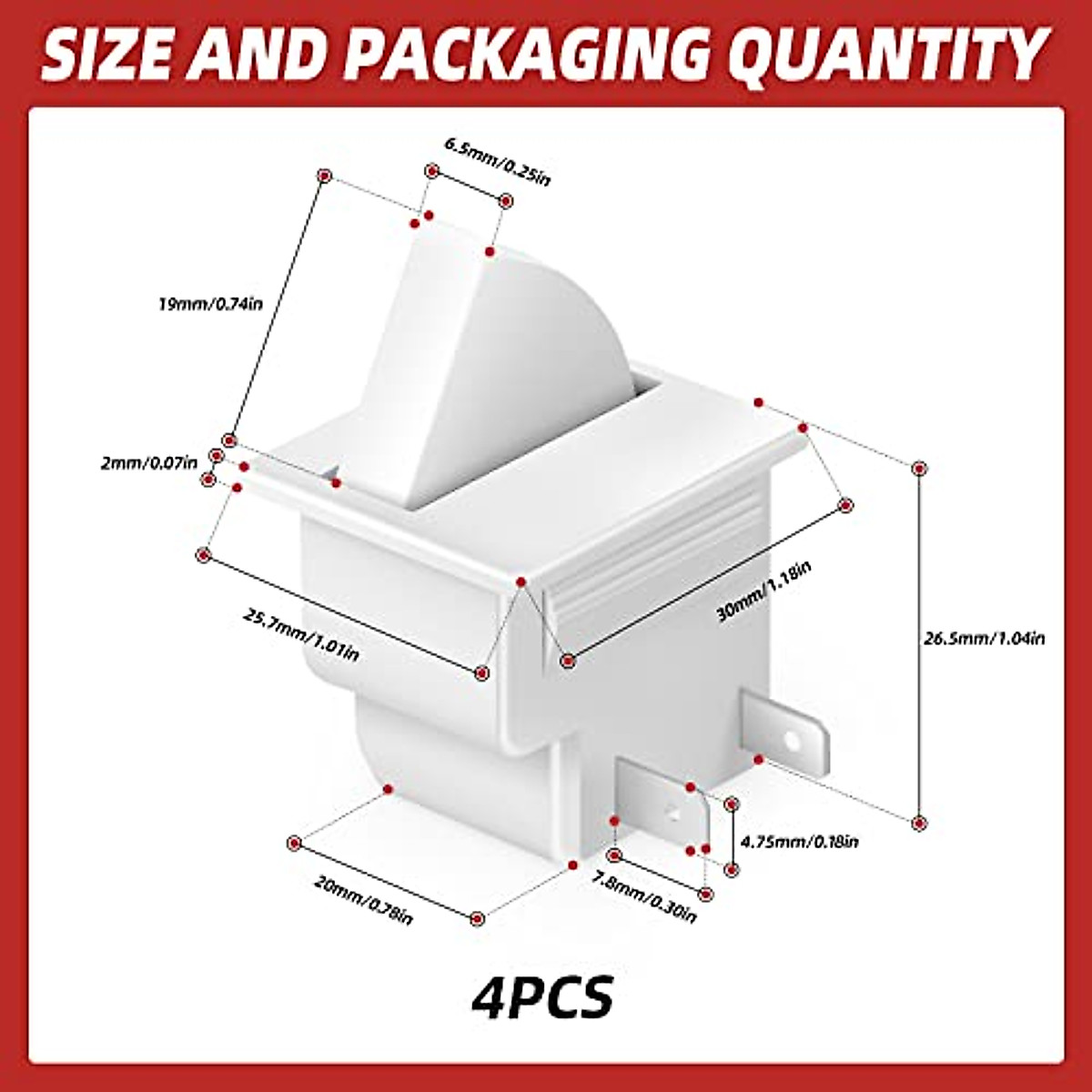 QCDENG 4PCS 2 Pin 2.5A 250VAC 5A 125VAC Refrigerator Door Light Control Switch