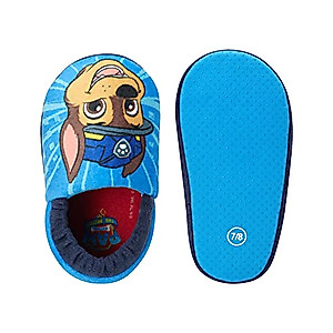 Nickelodeon Boys’ Paw Patrol Slippers – Chase and Marshall Plush Fuzzy Slippers (5T-12 Boy), Size 5/6, Paw Patrol