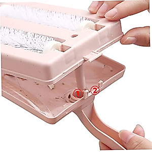 Havamoasa Carpet Debris Brush Double-Roller Sofa Sweeper Handheld Dusting Cleaner Pink