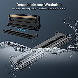 ALACRIS Vacuum Sealer Machine, 5 in 1 Automatic Food Saver with Detachable Cutter, 7mm Sealing Strip & Dual Pumps, Compact and Easy to Clean for Food Preservation (with 15 sealer bags)