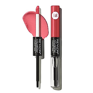 Revlon Liquid Lipstick with Clear Lip Gloss, ColorStay Overtime Lipcolor, Dual Ended with Vitamin E, 020 Constantly Coral, 0.07 Fl Oz