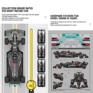 HTLNUZD 1:12 F1 Remote Control Car F1 W11 EQ Performance #44 Team Racing 1/12 Formula Drift Cars RC Model Toy Halloween Christmas Birthday Gift