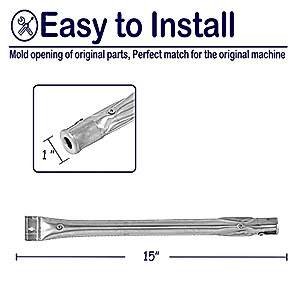 YOUFIRE Burner Tube 15" Stainless Steel Pipe Burners Grill Replacement Parts for Charbroil 640-01303702-3, Kenmore 146.16222010, Grill Master, Nexgrill, Uberhaus Grill Models, 6-Pack Gas Tubes