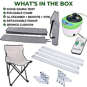 SereneLife SLISAU35GRY Portable Personal in-Home Detox Spa Steam Therapy Heated Sauna