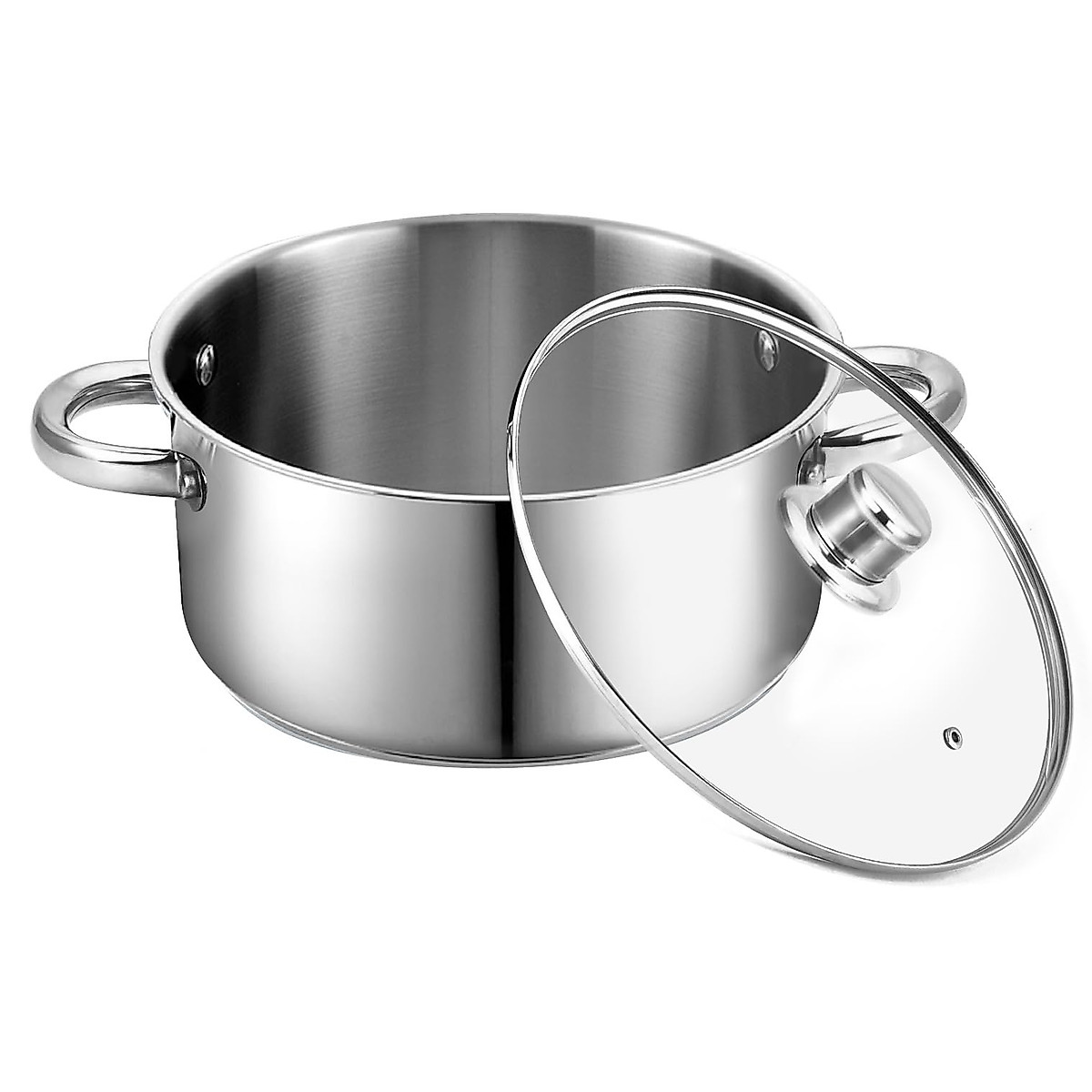 Bene Casa Classics Stainless Steel Dutch oven with Glass lid. 3 Quart
