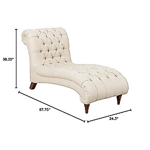 Homelegance St. 30" Claire Fabric Chesterfield Chaise, Almond Brown