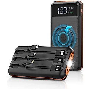 UYAYOHU Portable-Power-Bank-Charger - 36800mAh Power Bank Flashlight 5V3.1A Fast Charger(Black)