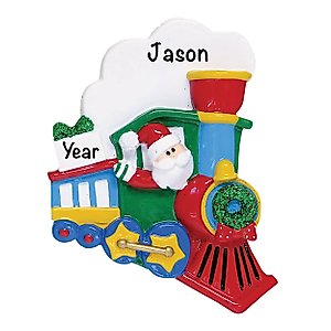 Personalized Train Christmas Ornaments 2023 - Fast & Free 24h Customization – Santa Train Christmas Decorations with Name - Comes Gift-Wrapped - Fun Ornaments for Christmas Tree