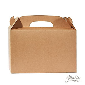 MintieJamie 24 Pack Treat Gift Boxes - 8.5 x 5 x 5.5 inches Brown Recycled Kraft Paper Box Gift Box Birthday Party Shower Favor Box (24)