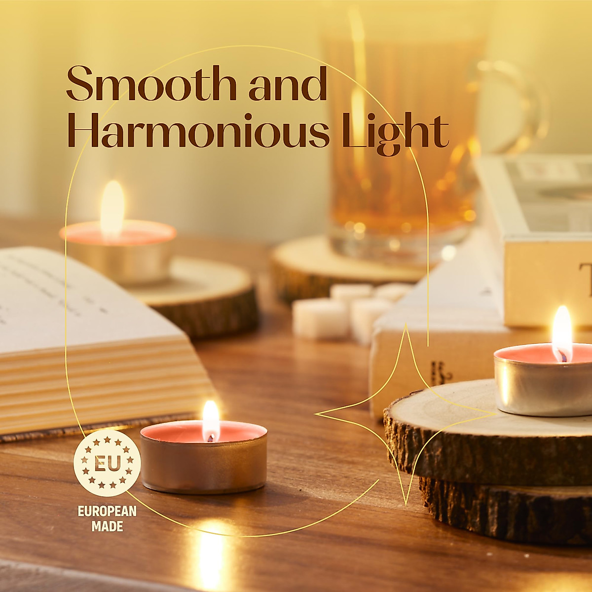 Orange Scented Tealight Candles - Pack of 30 Scented Tea Light Candles with Long Lasting Aromas - Apple Cinnamon Fragranced Orange Tealight Candles - 4 Hour Burn Time