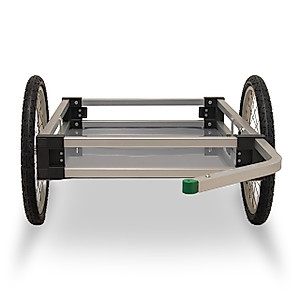 WIKE Heavy Duty Aluminum Flatbed Bike Trailer: Inside Cargo dims 56cmWx77cmL, max Payload 125lbs - Comes with Easy-Install Steel Bike Hitch, Steel-Reinforced Aluminum towbar, 2-20" Pneumatic Wheels