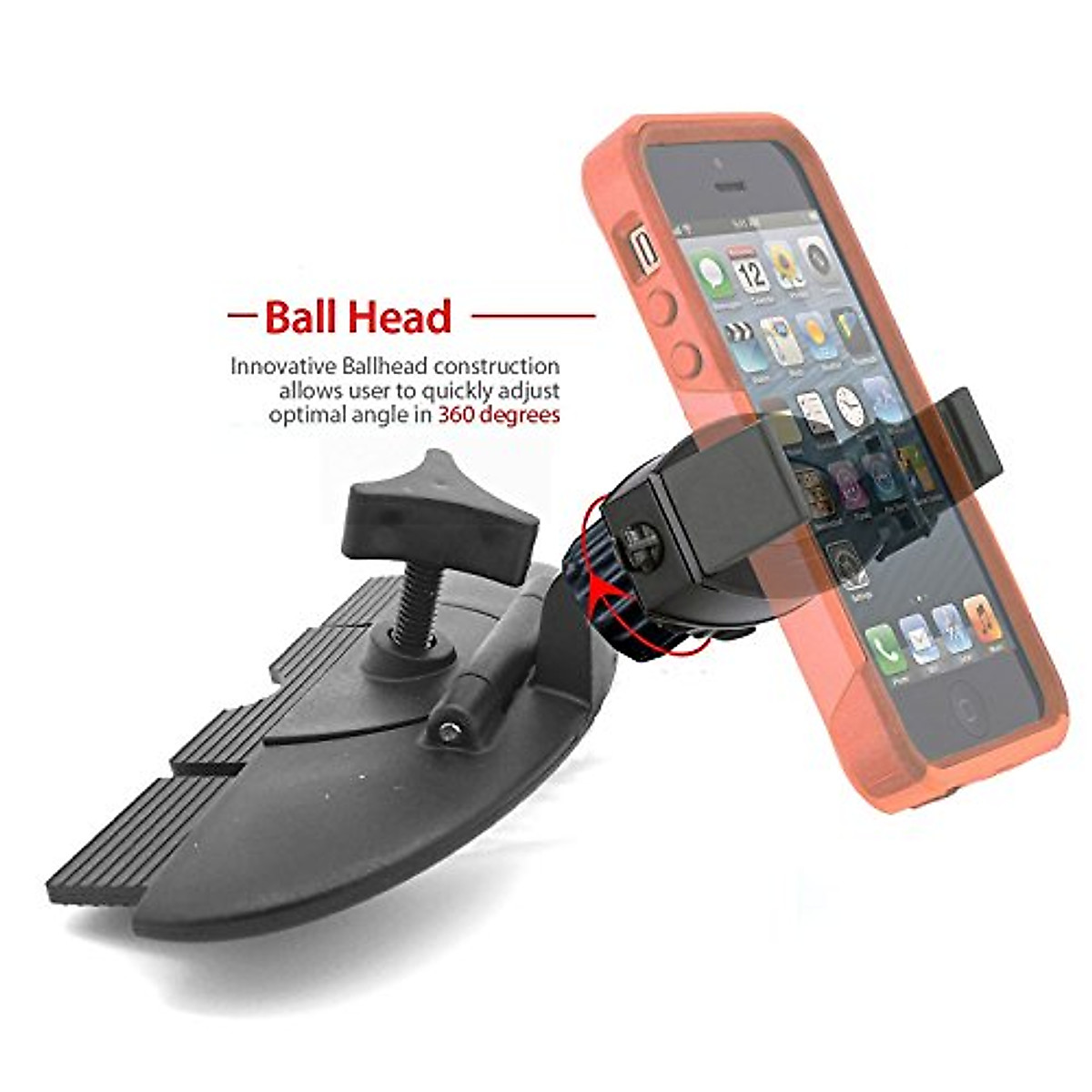 ChargerCity EasyInstall DVD CD Slot Blade Mount for Apple iPhone 14 13 12 Pro Max Samsung Galaxy S22 S21 Pixel OnePlus Smartphone