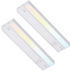 TORCHSTAR LED Under Cabinet Lighting 3CCT, 12 Inch 8W 540LM, Hardwired & Plug-in, 3 Color Selectable CRI90 120V ES ETL Listed Dimmable Under Counter Lights for Kitchen, White Aluminum Housing, 2 Pack