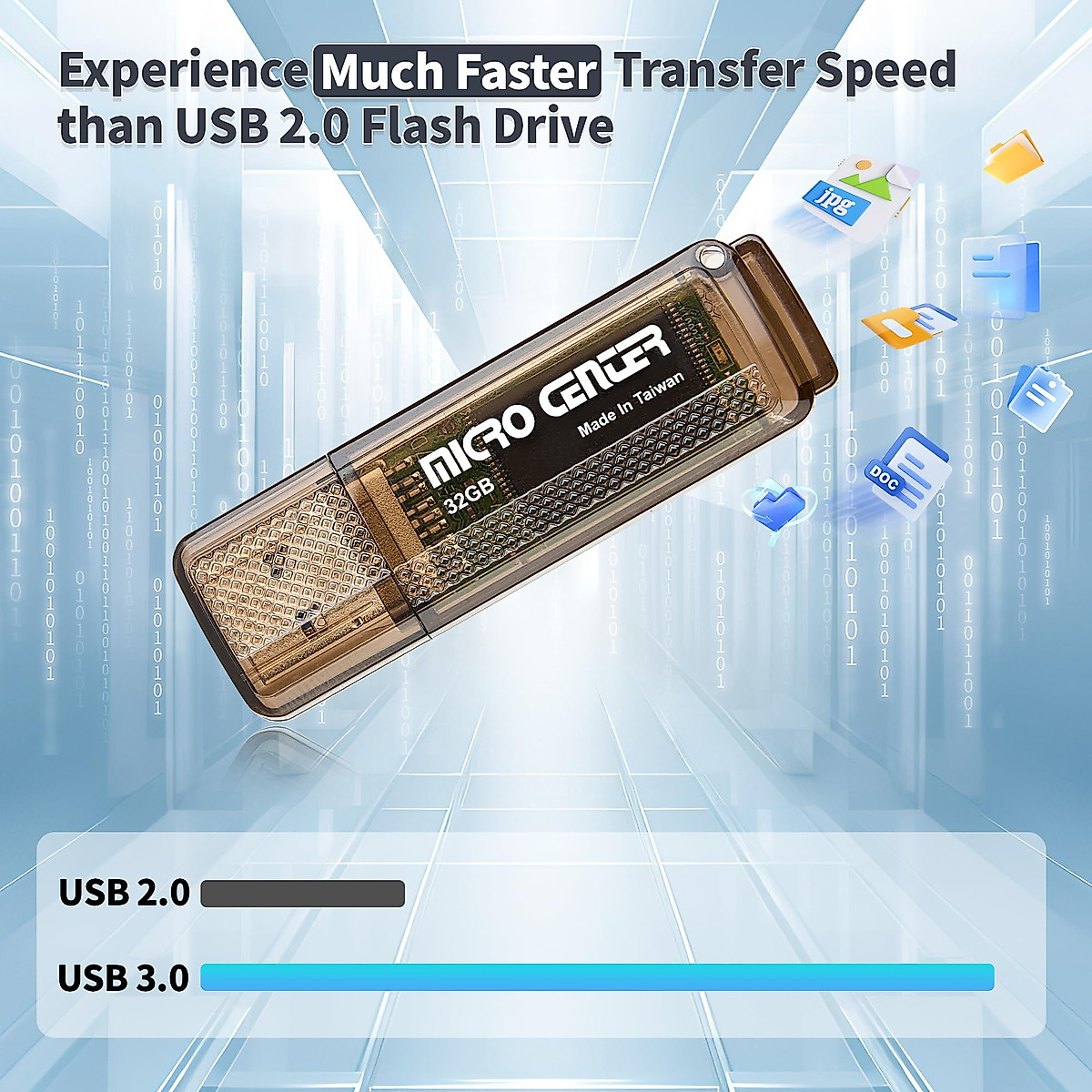 INLAND Micro Center Superspeed 10 Pack 32GB USB 3.0/USB3.1 Gen1 Flash Drive Gum Size Memory Stick Thumb Drive Data Storage Jump Drive, 10X Faster Than USB 2.0 USB Drives (32G 10-Pack)