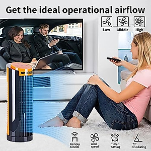 WESTTREE Tower Fan, Oscillating Fan with Remote Control,Portable Small Desk Fan Oscillating Fan for Indoors with 3 Speed,3 Mode,12H Timer, Personal Quiet Cooling Floor Fan Tower Fan for Bedroom Office