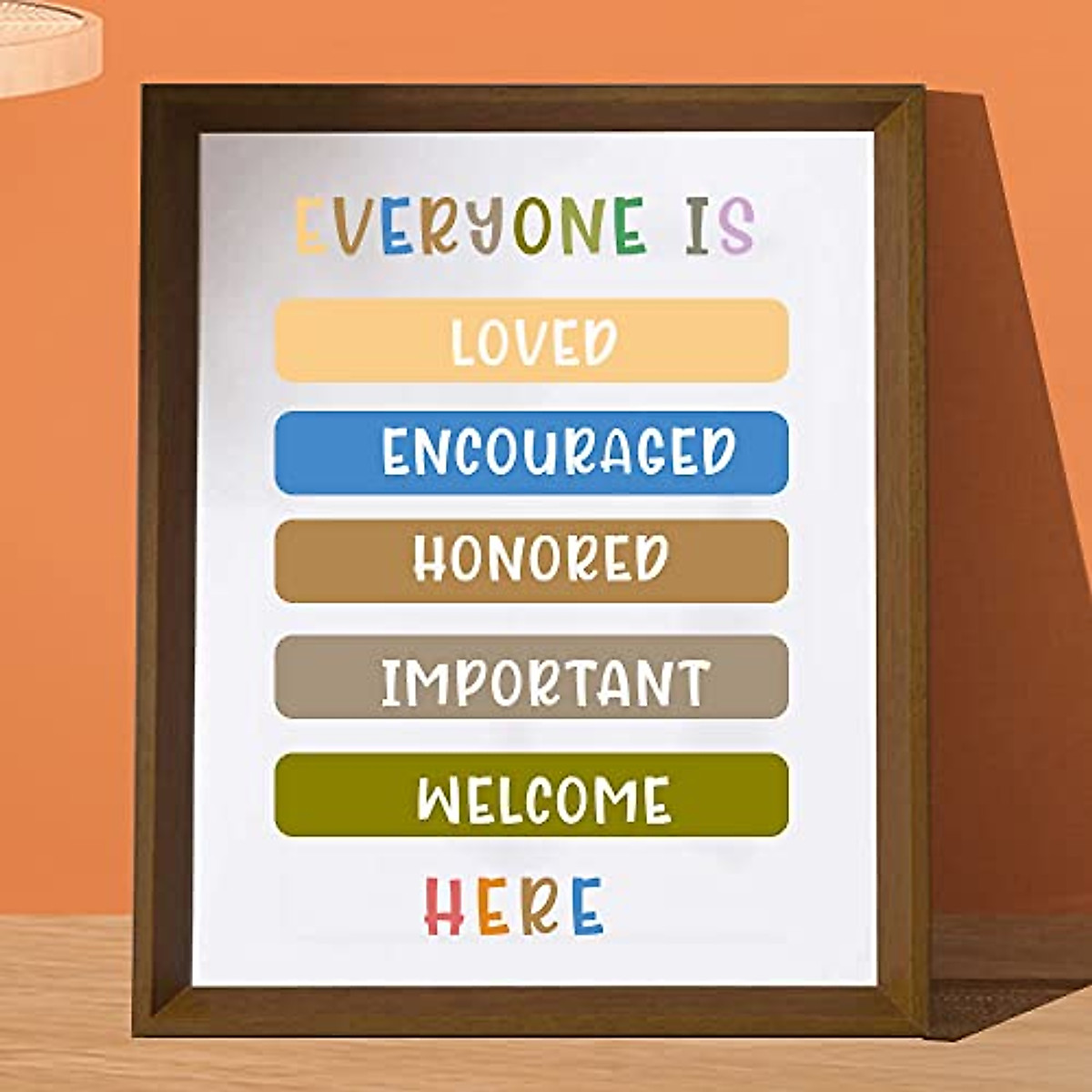 All Are Welcome, Classroom Decorations, Playroom Decor , Classroom Poster and Quotes, Boho Wall Art, Everyone Is Welcome Here, Office Wall Art, 8×10 inches (NO FRAME)