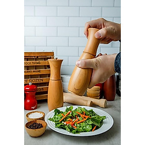 Fletchers' Mill Border Grill Pepper Mill, Cherry - 8 Inch, Adjustable Coarseness Fine to Coarse, MADE IN U.S.A.