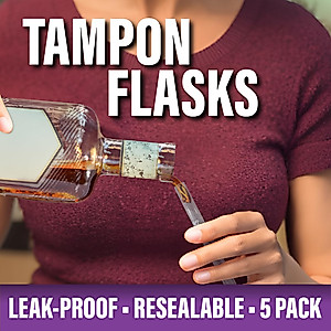 Smart Alec Novelty Tampon Flask - 5 Leak-Proof Fake Hidden Flasks Liquor for Women | Alcohol Flask Tampon - Tampon Alcohol Tubes Perfect for Concert, Cruise, Sports Event, & Party Using Tampon Flasks
