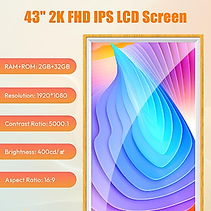 QIXZOCV 43 Inch Wooden Mobile Digital Signage Displays with Flight Case, Capacitive Touchscreen Advertising Display Kiosk, Portable Photo Booth Stand by with Screen Mirroring App Publishing