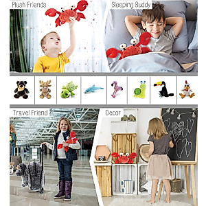 DolliBu Red Crab Stuffed Animal - Super Soft Crab Plush Toy, Cute Crab Ocean Stuffed Animal for Boys and Girls, Adorable Red Stuffed Animal Crab Toy Gift for Kids, Teens, and Adults -12 Inches