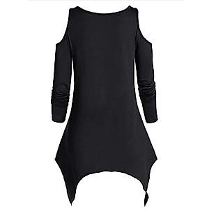 Women's Hoodies Sweatshirt Thenlian Women Casual Off Shoulder Long Sleeve Skull Ghost Pumpkin Print Plus Size Tops(XXL, Black)