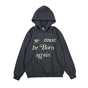 DONCARE Ye Must Be Born Again Hoodie Men's West Creativity Sweatshirt Black