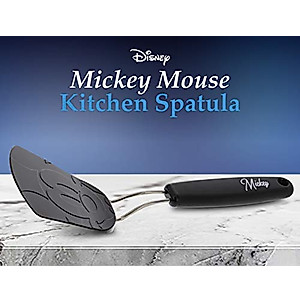 Disney Mickey Mouse Silicone Turner - This Mickey Mouse Disney Spatula is Ideal for Turning Food - Perfect for any Disney Fan - Black, Measures 11 Inches