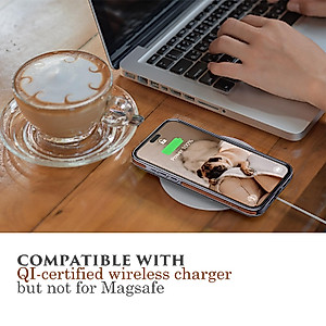 LOHASIC PU Leather Case for iPhone 15 Pro, Luxury Elegant Vintage Phone Cover for Men Women, Anti-Slip Grip Scratch Resistant TPU Bumper, 6.1 Inch, 5G, 2023 - Brown Grey