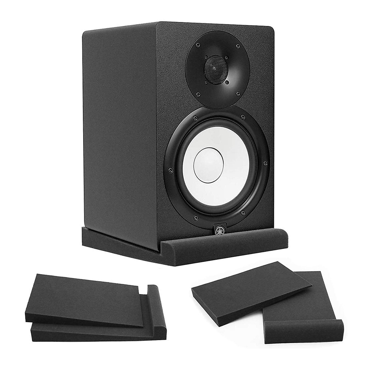 Micro Traders 2 Pair of Acoustic Foam Isolation Pad for Studio Monitor Loud-speaker Playback Recording Effect Reducing Background Noise -Black