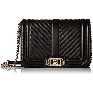 Rebecca Minkoff womens Chevron Quilted Small Love Crossbody, Black, One Size US
