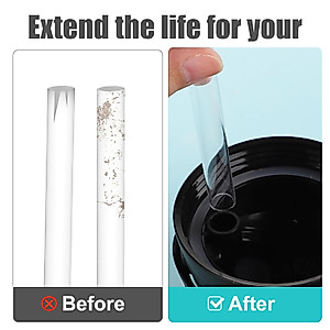 8pcs Replacement Straws for Owala FreeSip, Reusable Plastic Clear Drinking Straws with Cleaning Brush for Owala Flip 24oz 32oz Insulated Water Bottle Tumbler Accessories, BPA Free