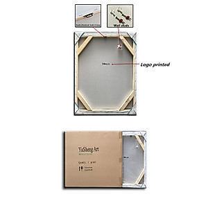 YaSheng Art - 3D Oil Paintings On Canvas Golden Flowers Tree Paintings Abstract Artwork Wall Art For living Room,Dinning Room Home Decor Framed Stretched Ready to Hang 24x24inch