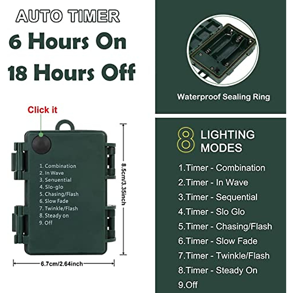 Globe String Lights, 14Ft/30 LED Fairy String Lights Starry, 8 Modes Outdoor Indoor Battery Operated Lights with Timer Christmas Decorations Lights for Patio Garden Bedroom Party Wedding Warm White