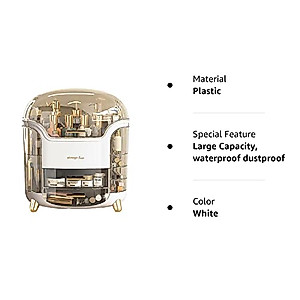 MNZJIA Cosmetics Makeup Organizer,Skincare Organizer,Dustproof Waterproof Large Cosmetics Organizer,Jewelry Lipstick Organizer(White)