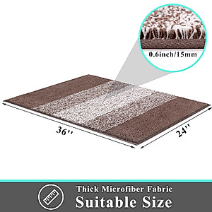 Vaukki Indoor Doormat Entryway Door Rug, Non Slip Absorbent Mud Trapper Mat Inside Floor Mat, Washable Small Door Carpet for Entryway (24''x36'', Coffee)