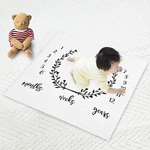 Tnfeeon Baby Photography Prop Blanket, Baby Blanket Infant Growth Record Blanket Newborn Photography Props for Boys Girls(C)