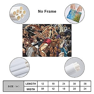 Baki Hanma Anime Poster Art Poster Canvas Painting Decor Wall Print Photo Gifts Home Modern Decorative Posters Framed/Unframed 08x12inch(20x30cm)