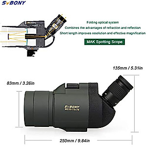 SVBONY SV41 Mak Spotting Scopes with Tripod for Target Shooting,25-75x70,Compact,Waterproof,Scopes for Hunting,Shooting,Travel,Camping